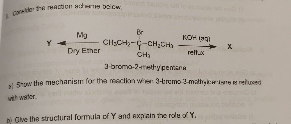 5. Consider the reaction scheme below. ``` | StudyX