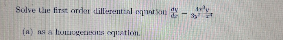 Solve the first order differential equation | StudyX