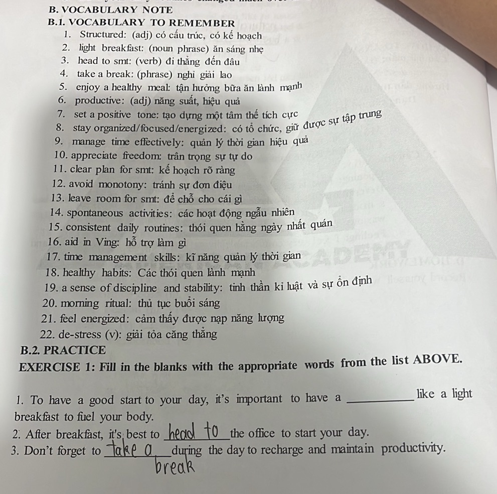 EXERCISE 1: Fill in the blanks with the | StudyX