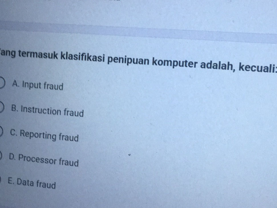 Yang termasuk klasifikasi penipuan komputer | StudyX