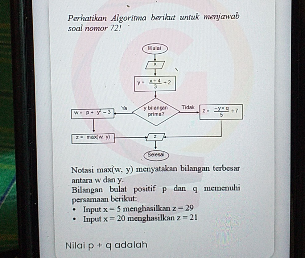 Perhatikan Algoritma berikut untuk menjawab | StudyX