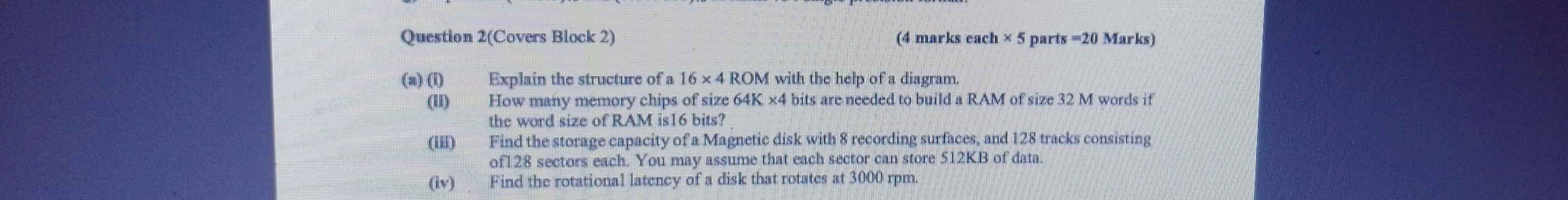 Question 2(Covers Block 2) (a) (i) Explain | StudyX
