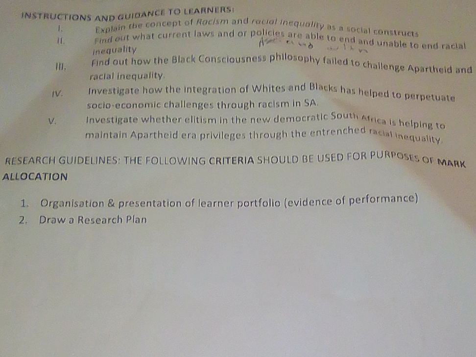 INSTRUCTIONS AND GUIDANCE TO LEARNERS: I. | StudyX