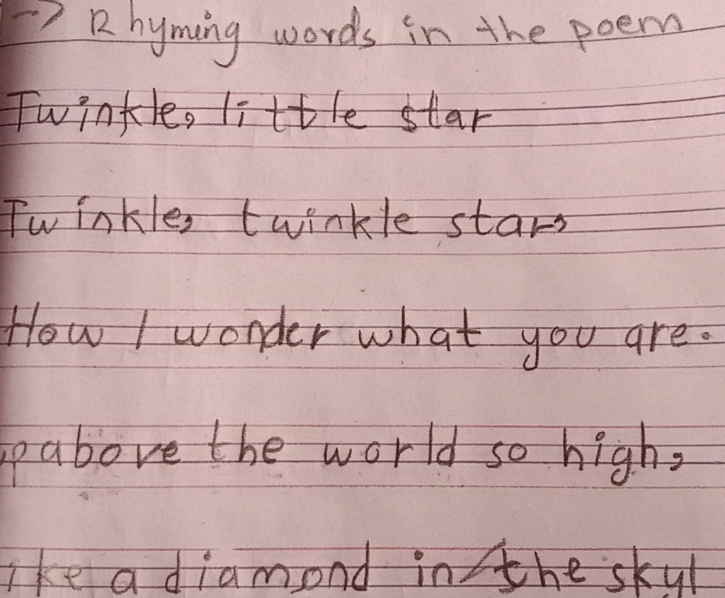 → Rhyming words in the poem Twinkle, little | StudyX