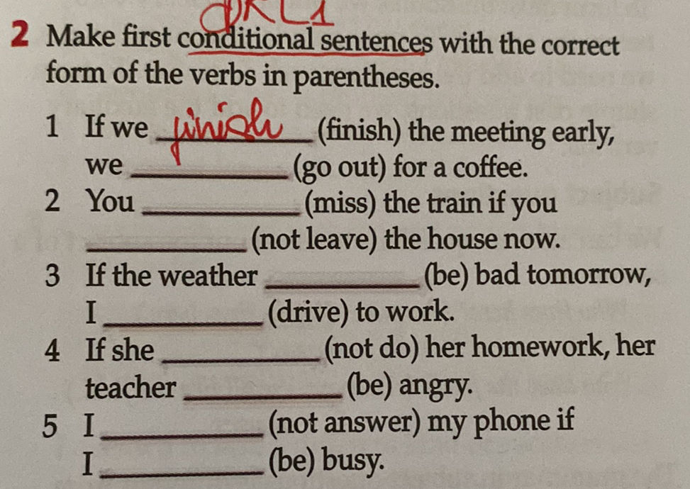 2 Make first conditional sentences with the | StudyX