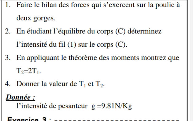 1. Faire le bilan des forces qui s'exercent | StudyX
