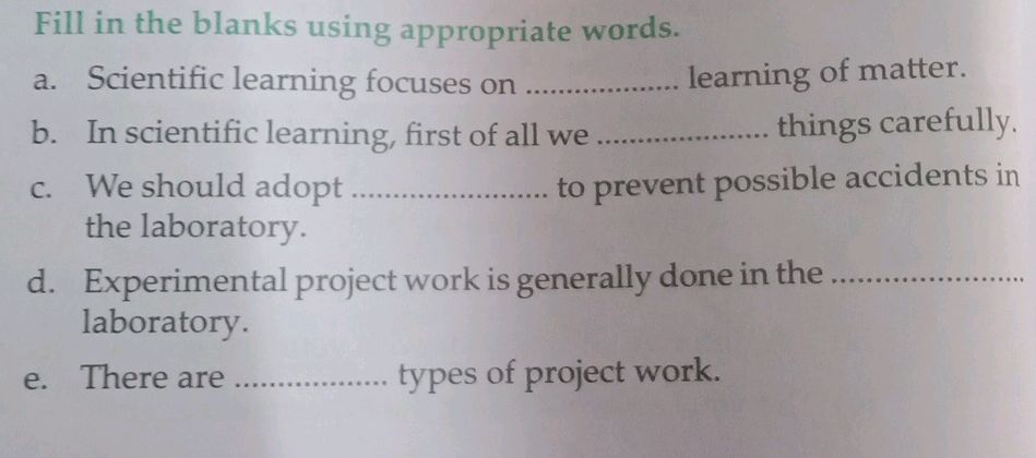 Fill in the blanks using appropriate words. | StudyX
