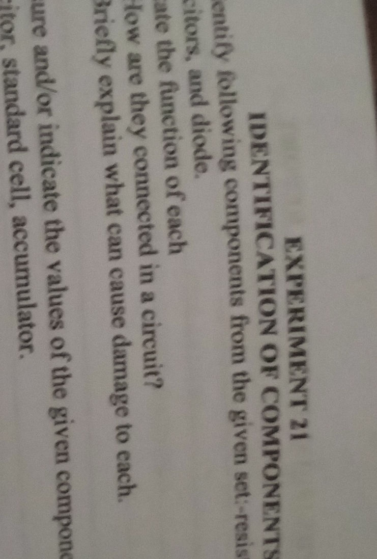 Identify following components from the given | StudyX