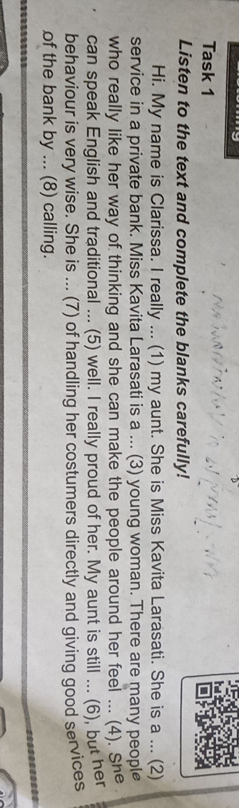 Listen to the text and complete the blanks | StudyX