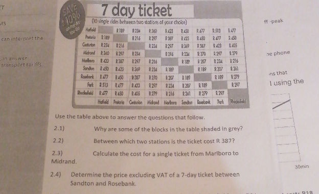 7 day ticket (10 single rides between | StudyX