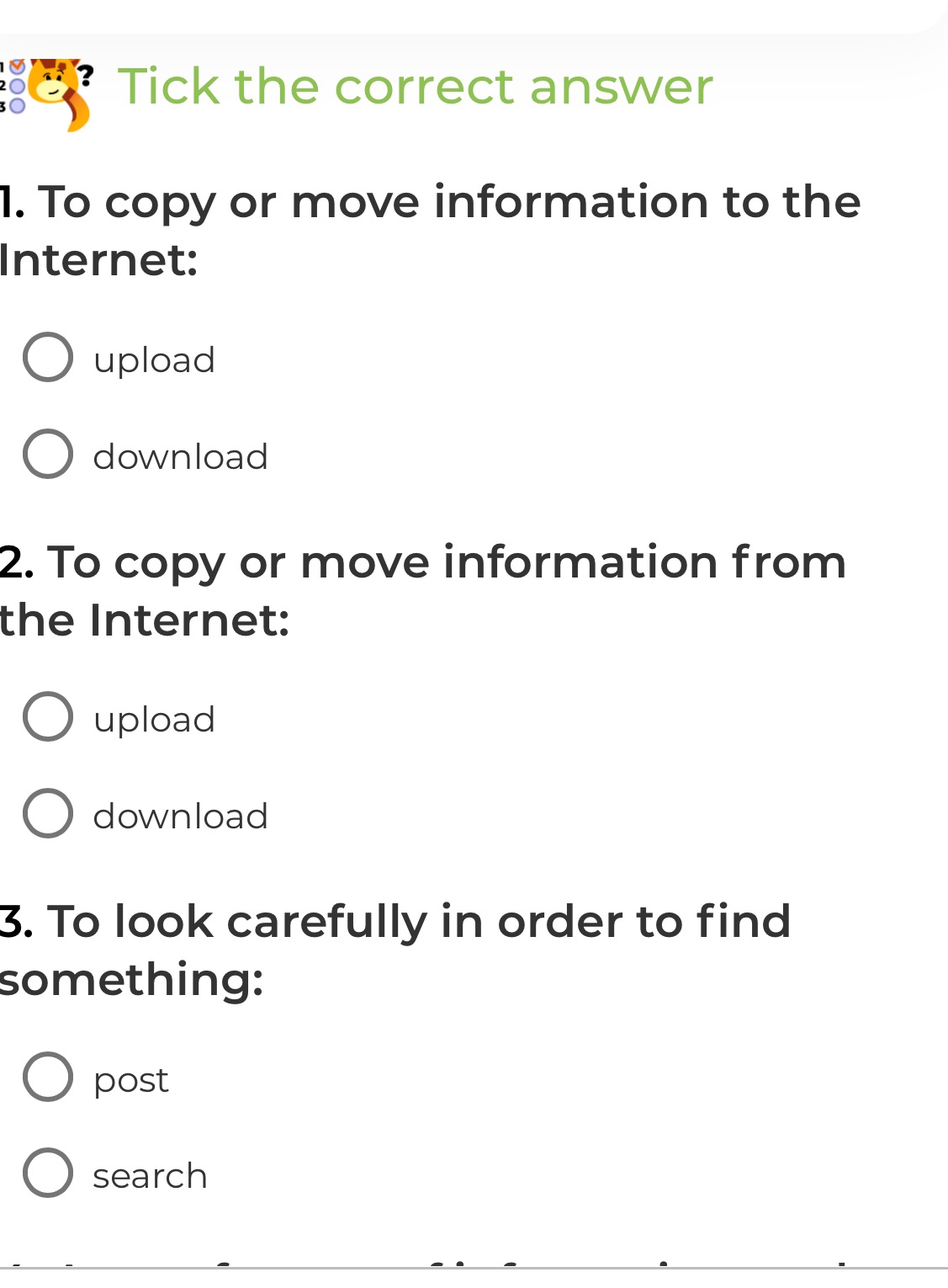 1. To copy or move information to the | StudyX