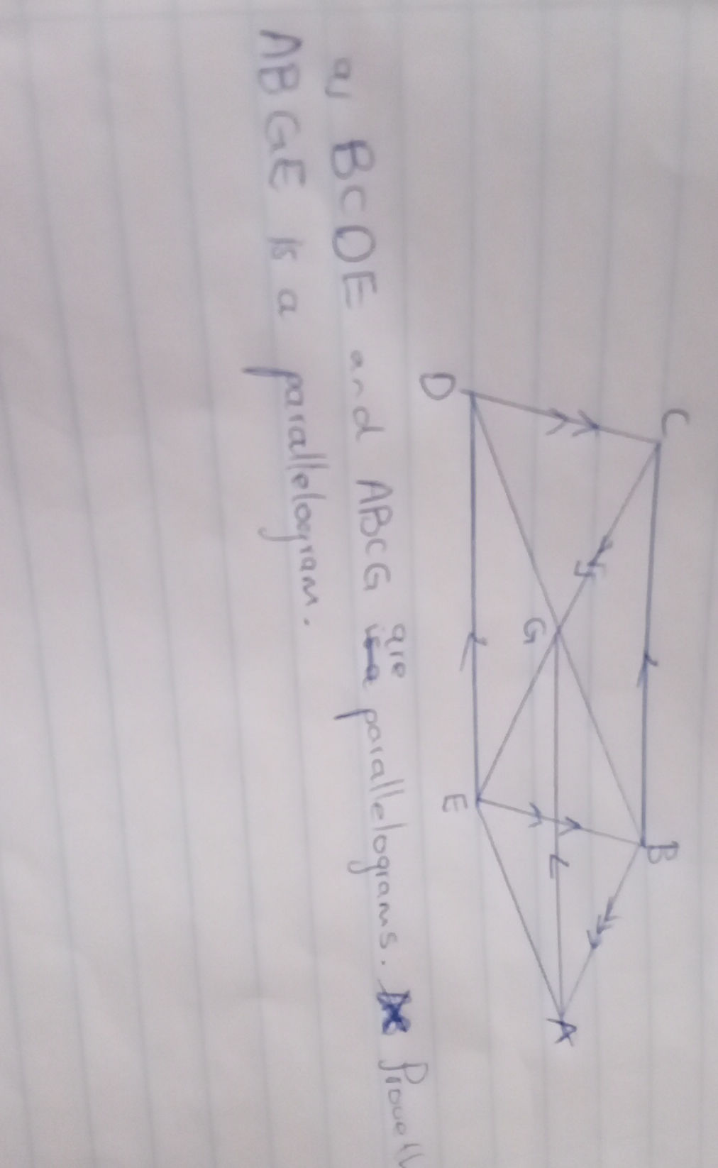a) BCOE and ABCG are parallelograms. Prove | StudyX