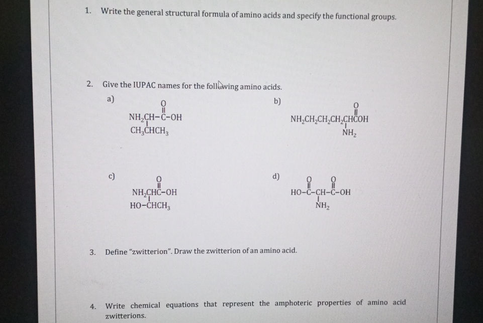 1. Write the general structural formula of | StudyX