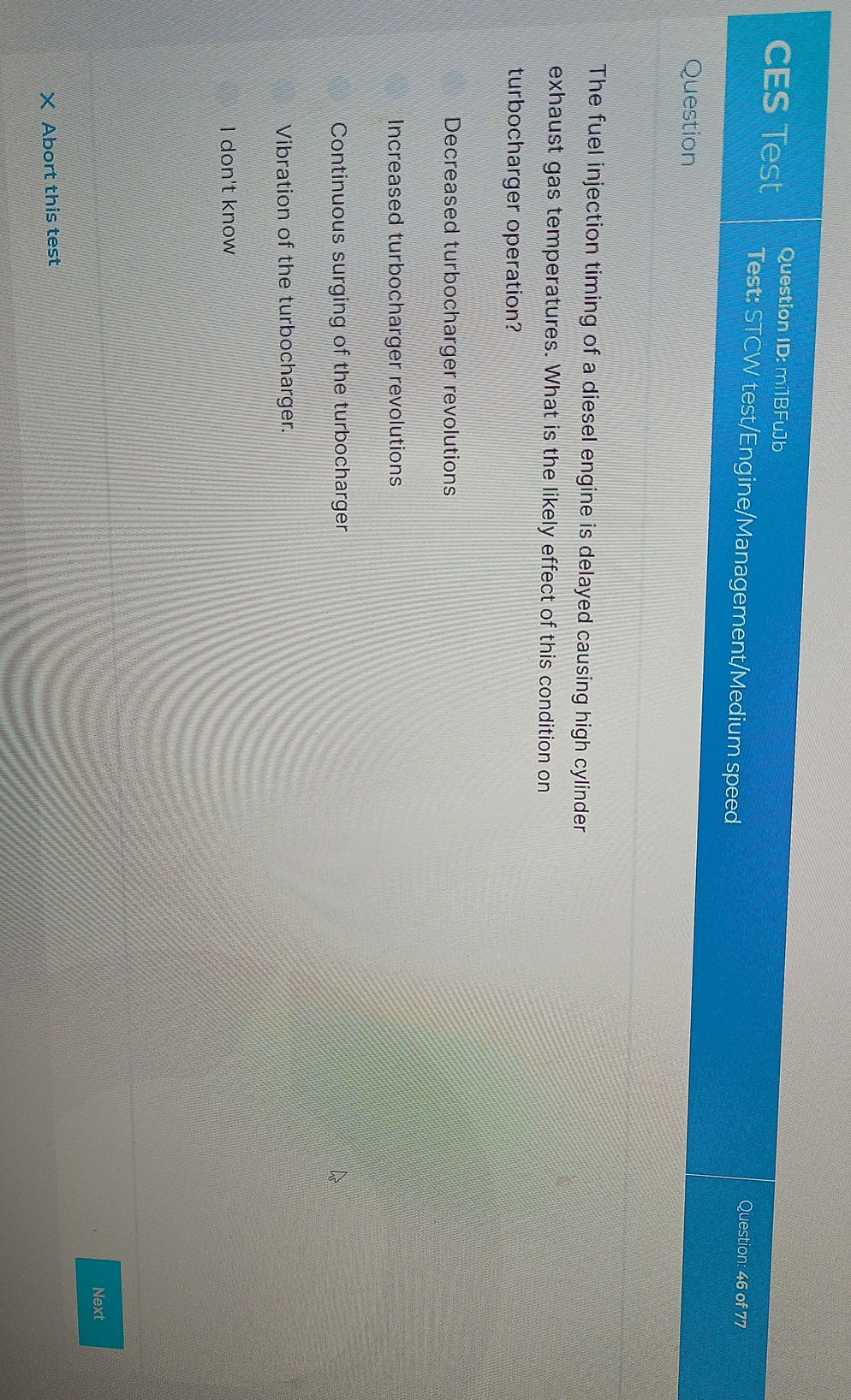 The fuel injection timing of a diesel engine | StudyX