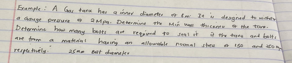 Example: A Gas tank has a inner diameter of | StudyX