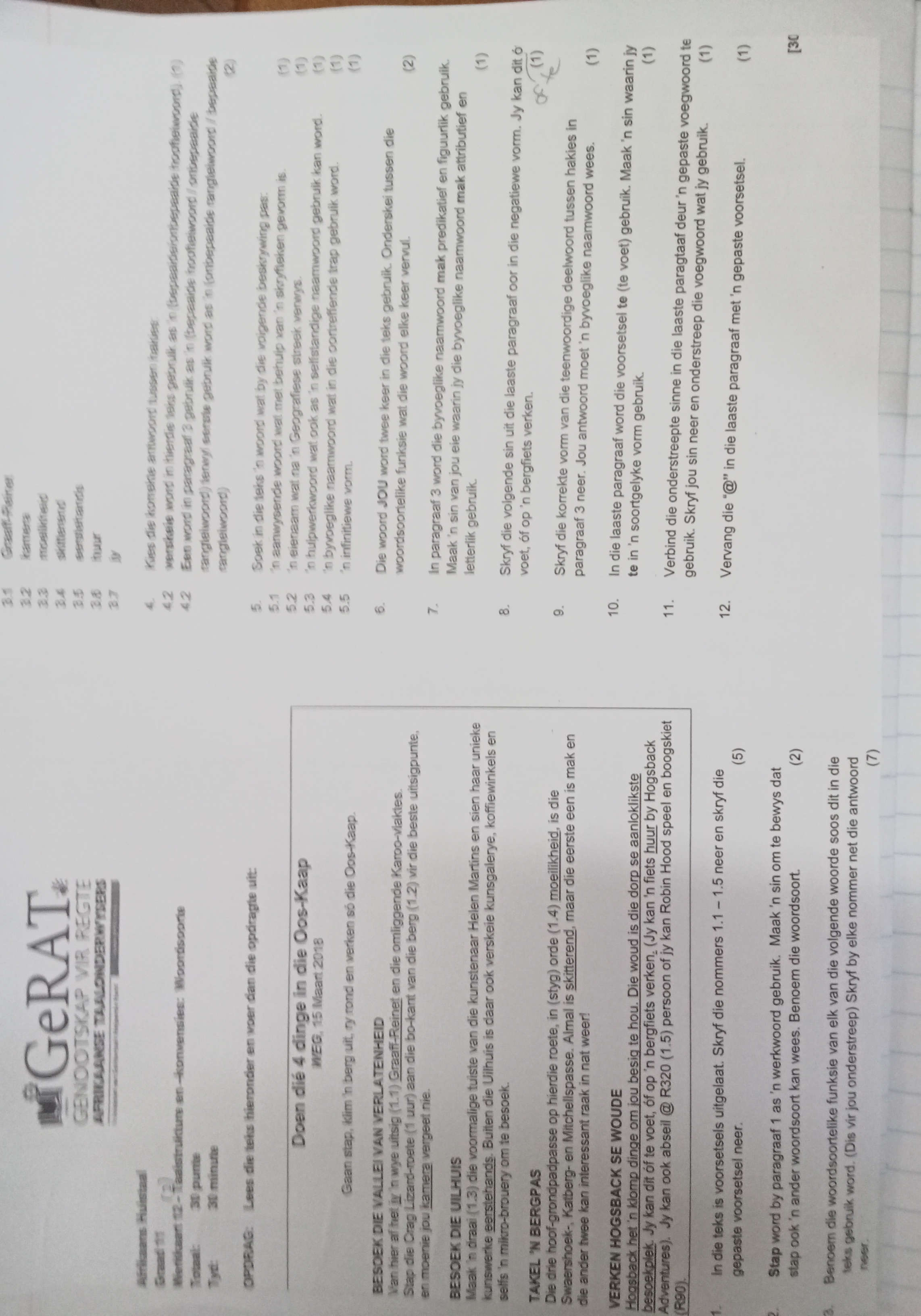 4. Kies die korrekte antwoord tussen hakies | StudyX