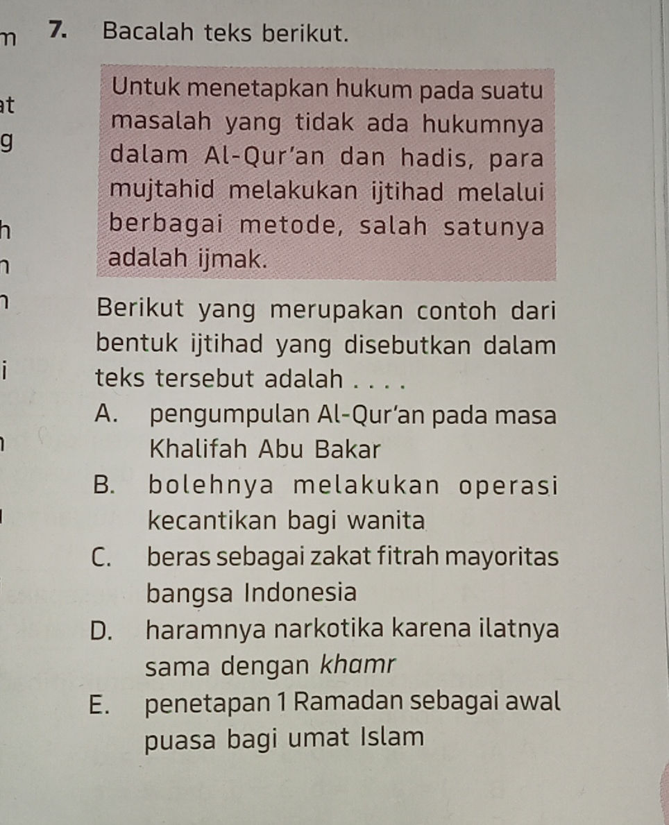 7. Bacalah teks berikut. Untuk menetapkan | StudyX