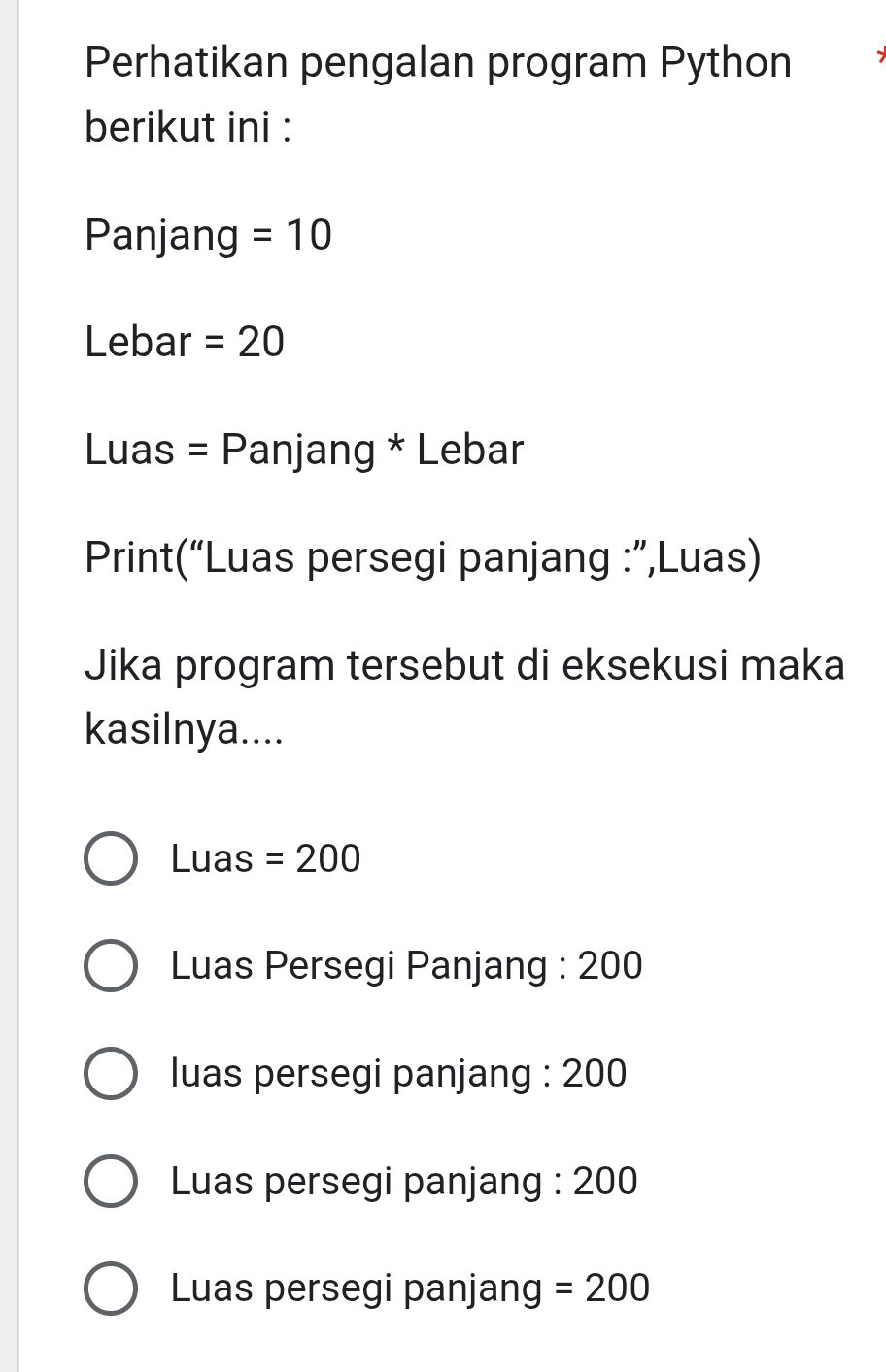Perhatikan pengalan program Python berikut | StudyX