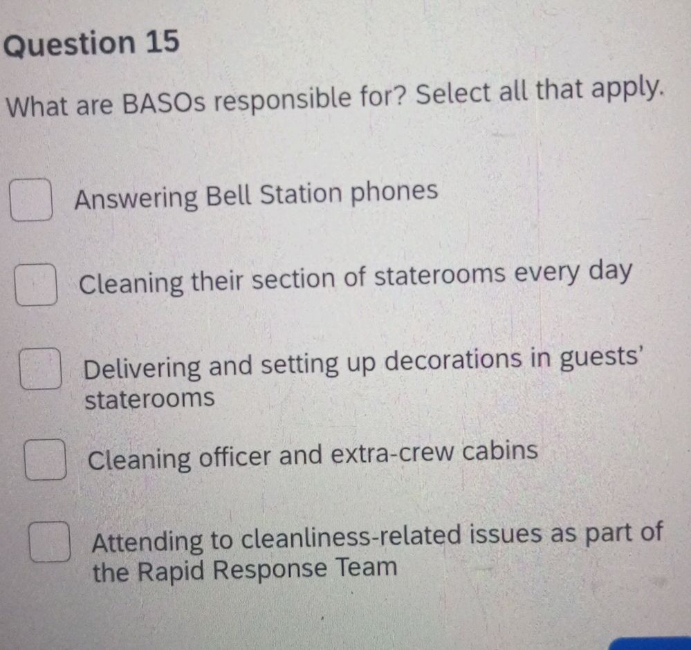 Question 15 What are BASOs responsible for? | StudyX