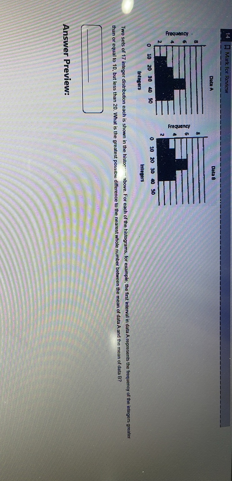 Two sets of 17 integer distribution each is | StudyX