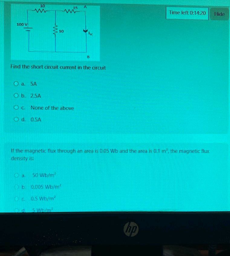 Find the short circuit current in the | StudyX