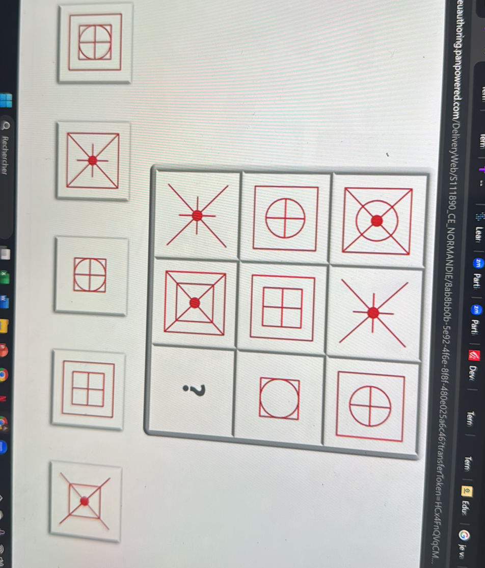 Identify the missing pattern in the grid. | StudyX