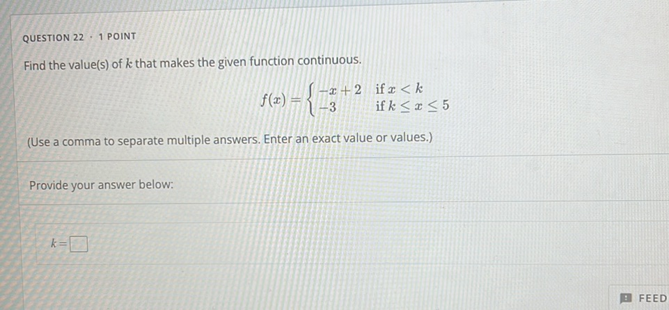Find the value(s) of $k$ that makes the | StudyX