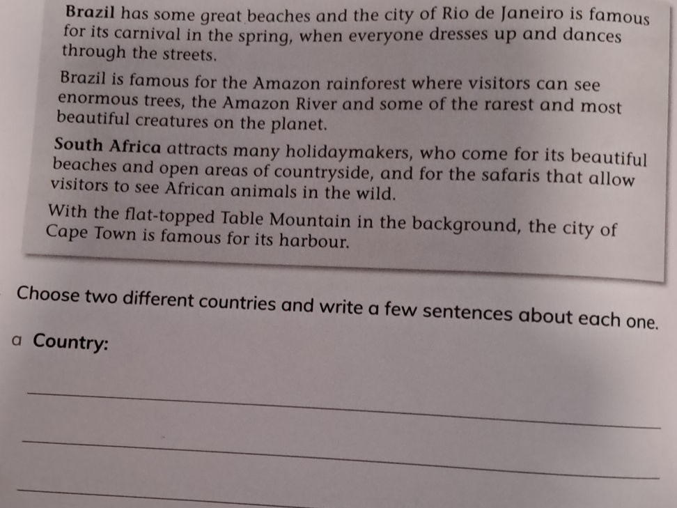 Choose two different countries and write a | StudyX