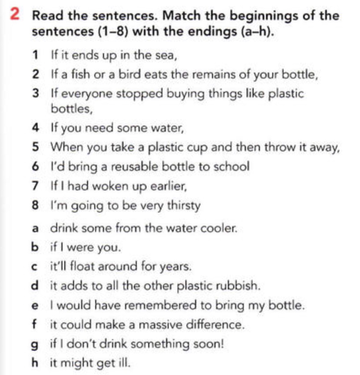 2 Read the sentences. Match the beginnings | StudyX