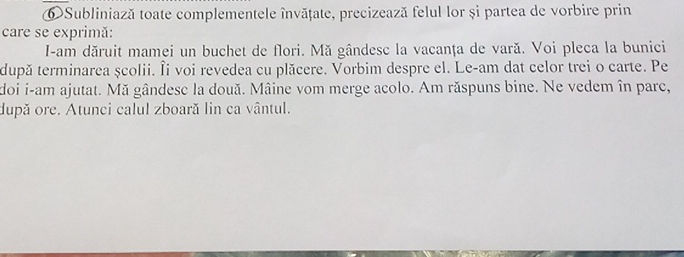 Subliniază toate complementele învățate, | StudyX