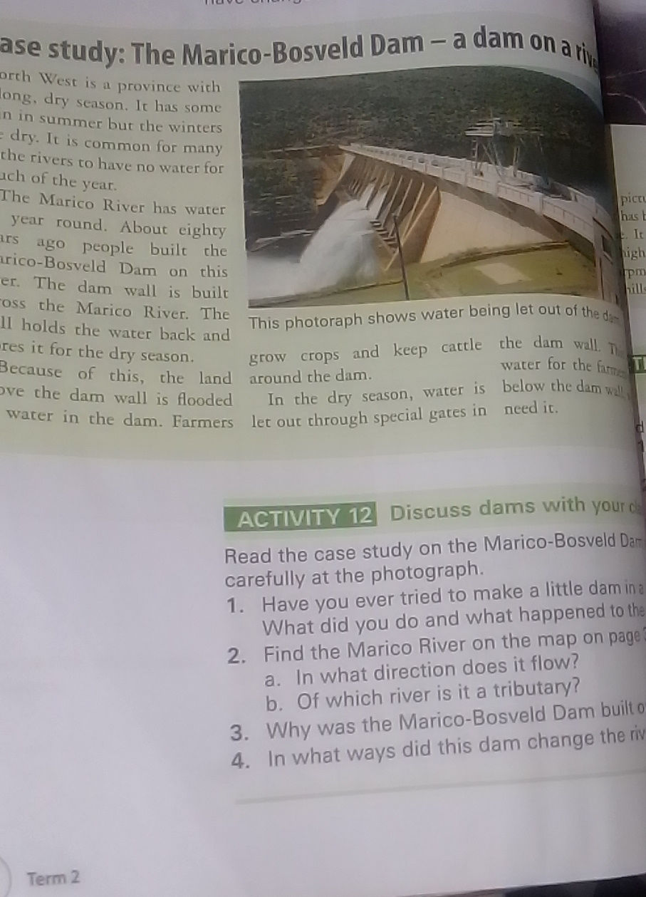 ACTIVITY 12 Discuss dams with your class | StudyX