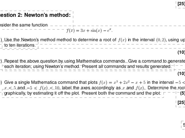 Question 2: Newton's method: Consider the | StudyX