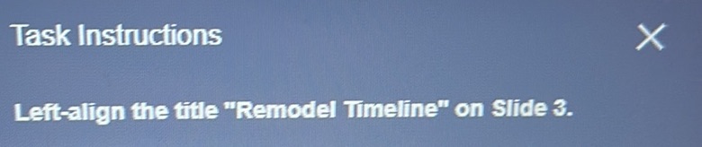 Left-align the title "Remodel Timeline" on | StudyX