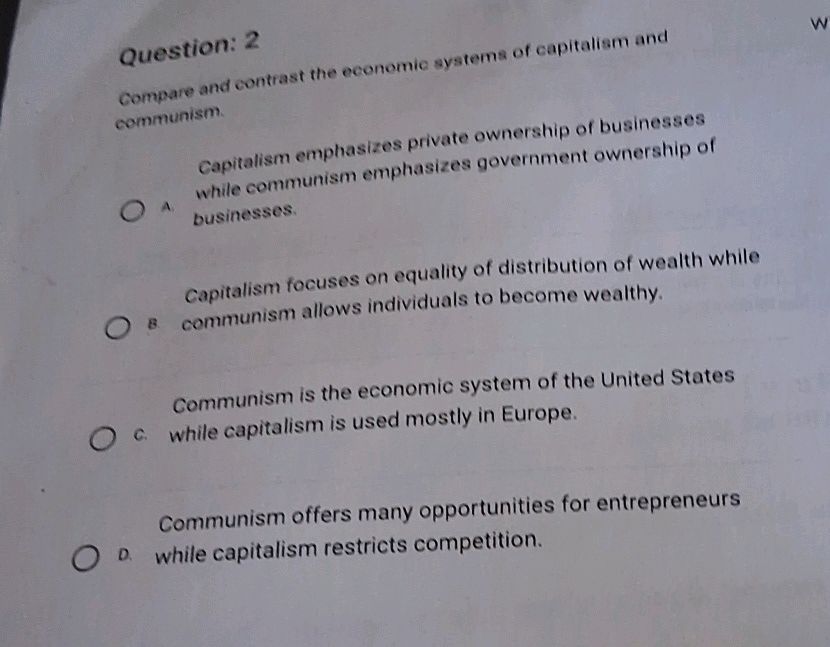 Question: 2 Compare and contrast the | StudyX