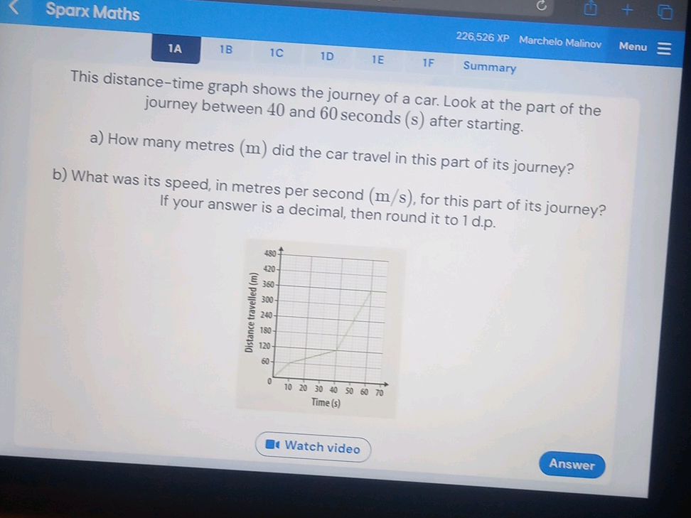 This distance-time graph shows the journey | StudyX
