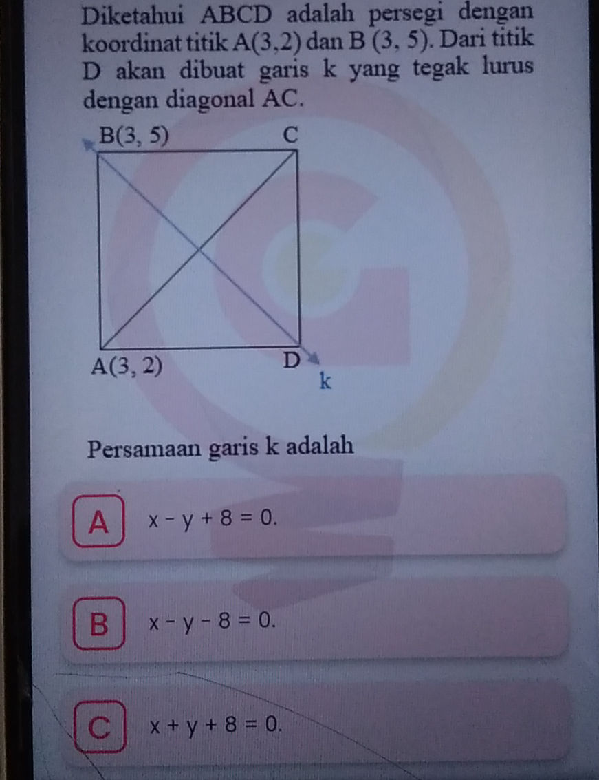 Diketahui ABCD adalah persegi dengan | StudyX