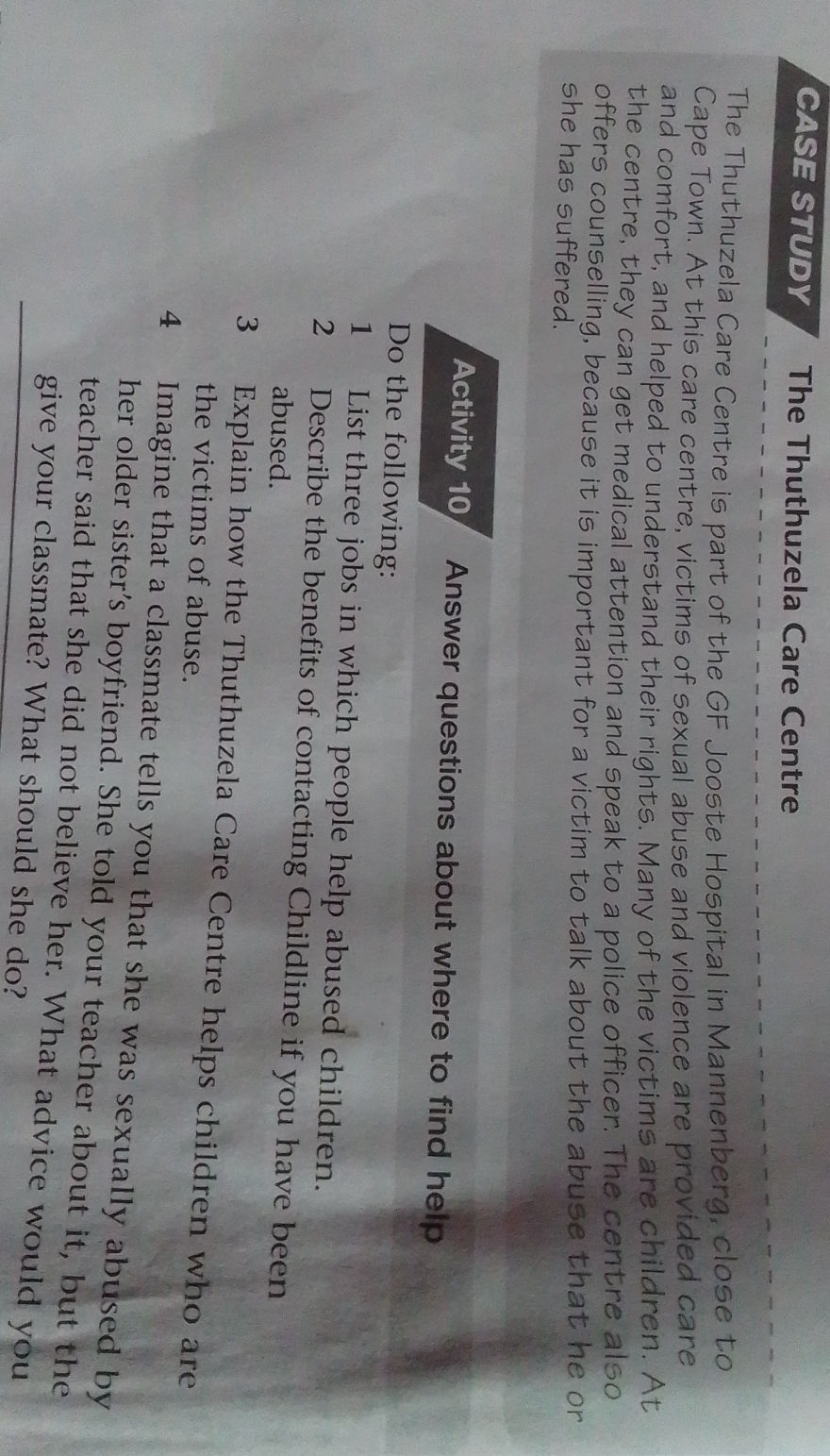 Activity 10 Answer questions about where to | StudyX