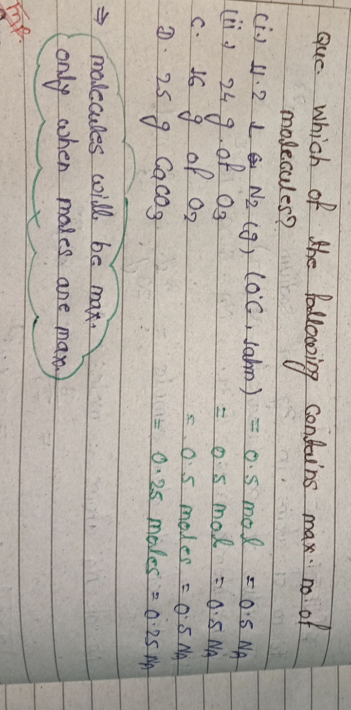 Which of the following contains max. no of | StudyX