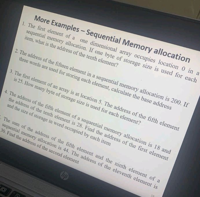 1. The first element of a one dimensional | StudyX