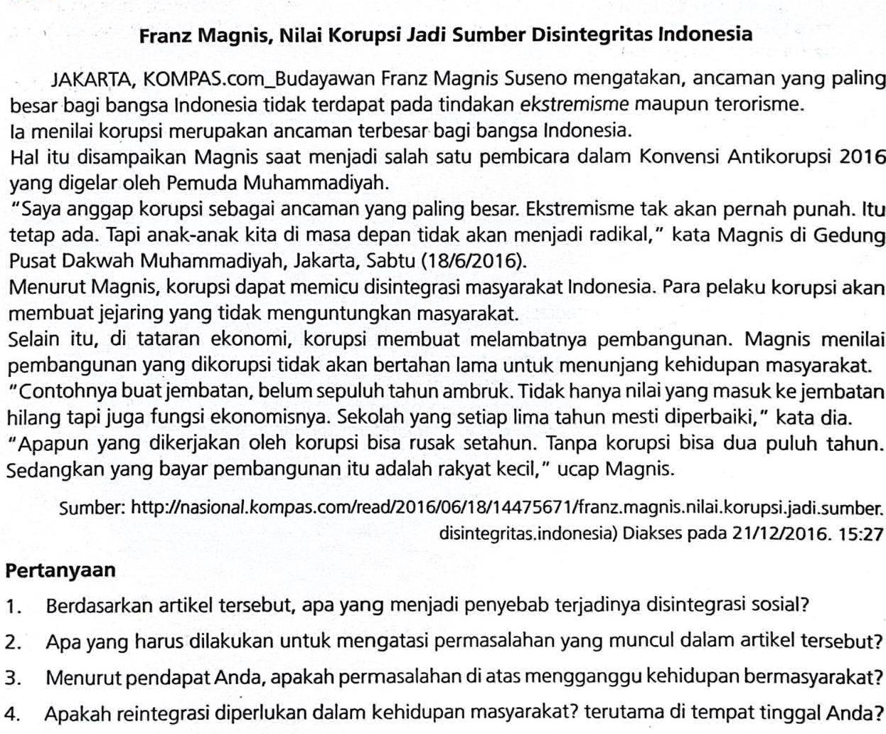 1. Berdasarkan artikel tersebut, apa yang | StudyX