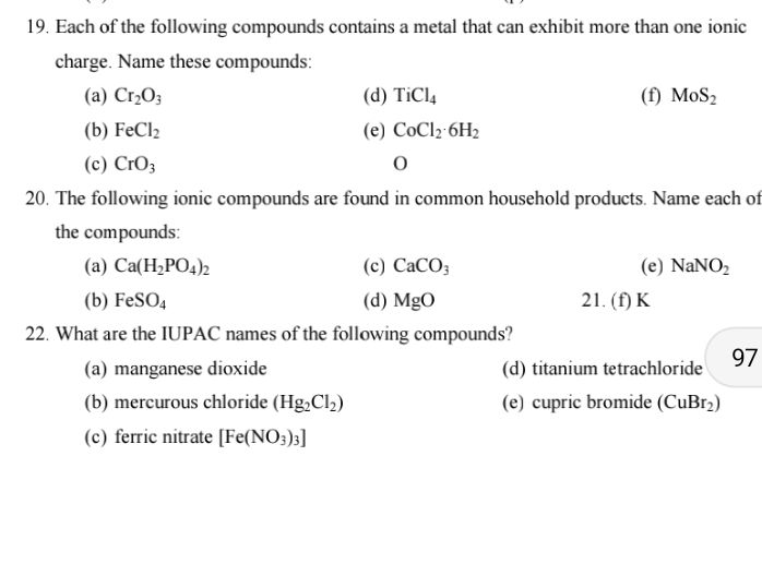 19. Each of the following compounds contains | StudyX