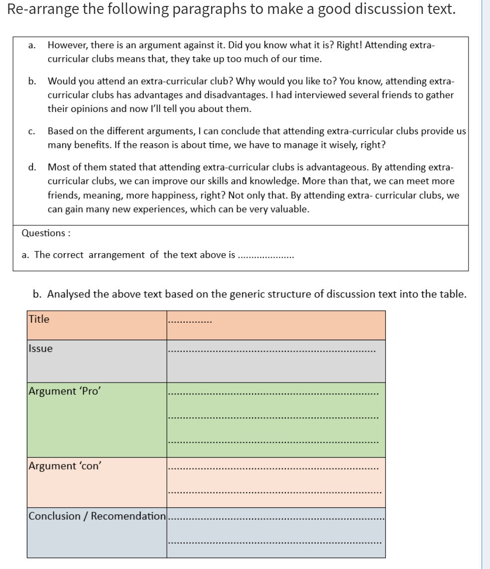 Re-arrange the following paragraphs to make | StudyX