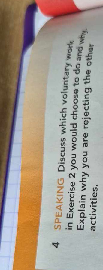 4 SPEAKING Discuss which voluntary work in | StudyX