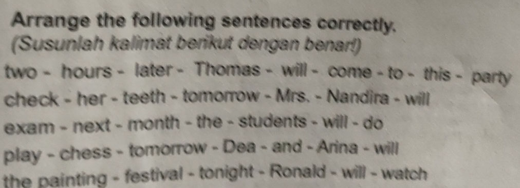 Arrange the following sentences correctly. | StudyX