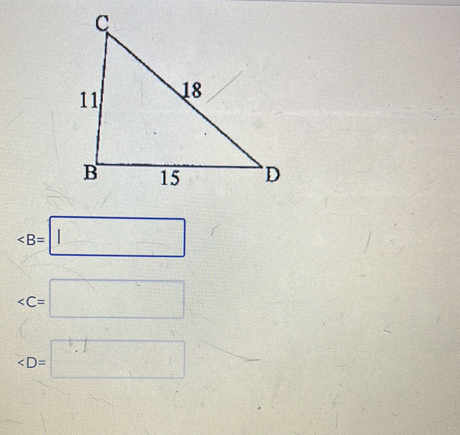 Find the angles of a triangle given side | StudyX