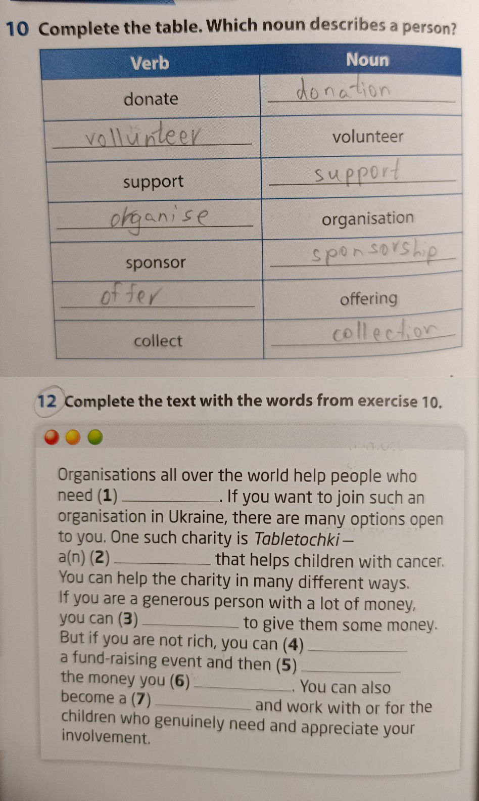 10 Complete the table. Which noun describes | StudyX