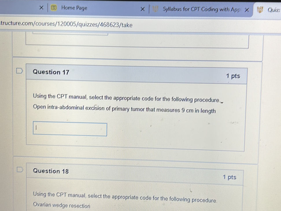 Using the CPT manual, select the appropriate | StudyX