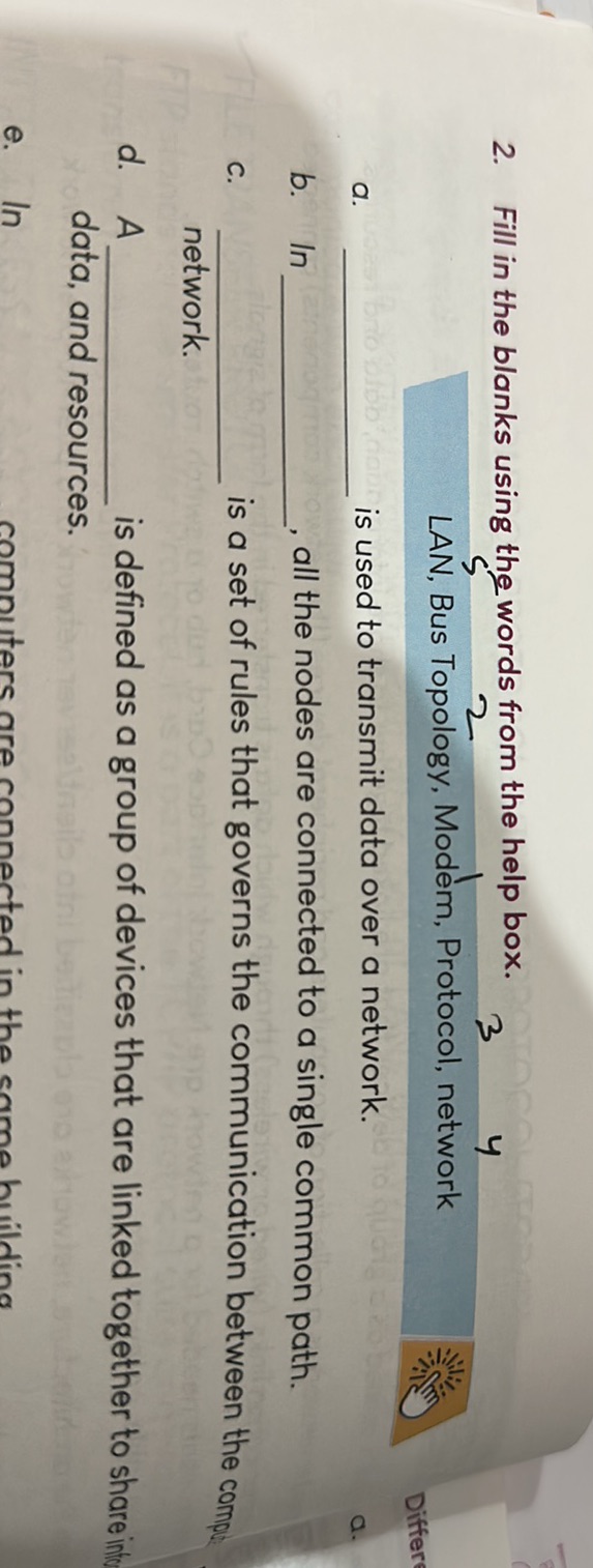 2. Fill in the blanks using the words from | StudyX