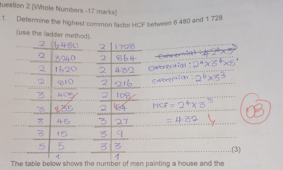 Determine the highest common factor HCF | StudyX