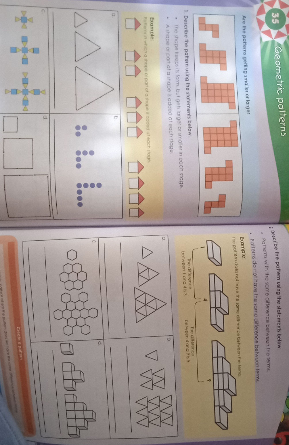 1. Describe the pattern using the statements | StudyX